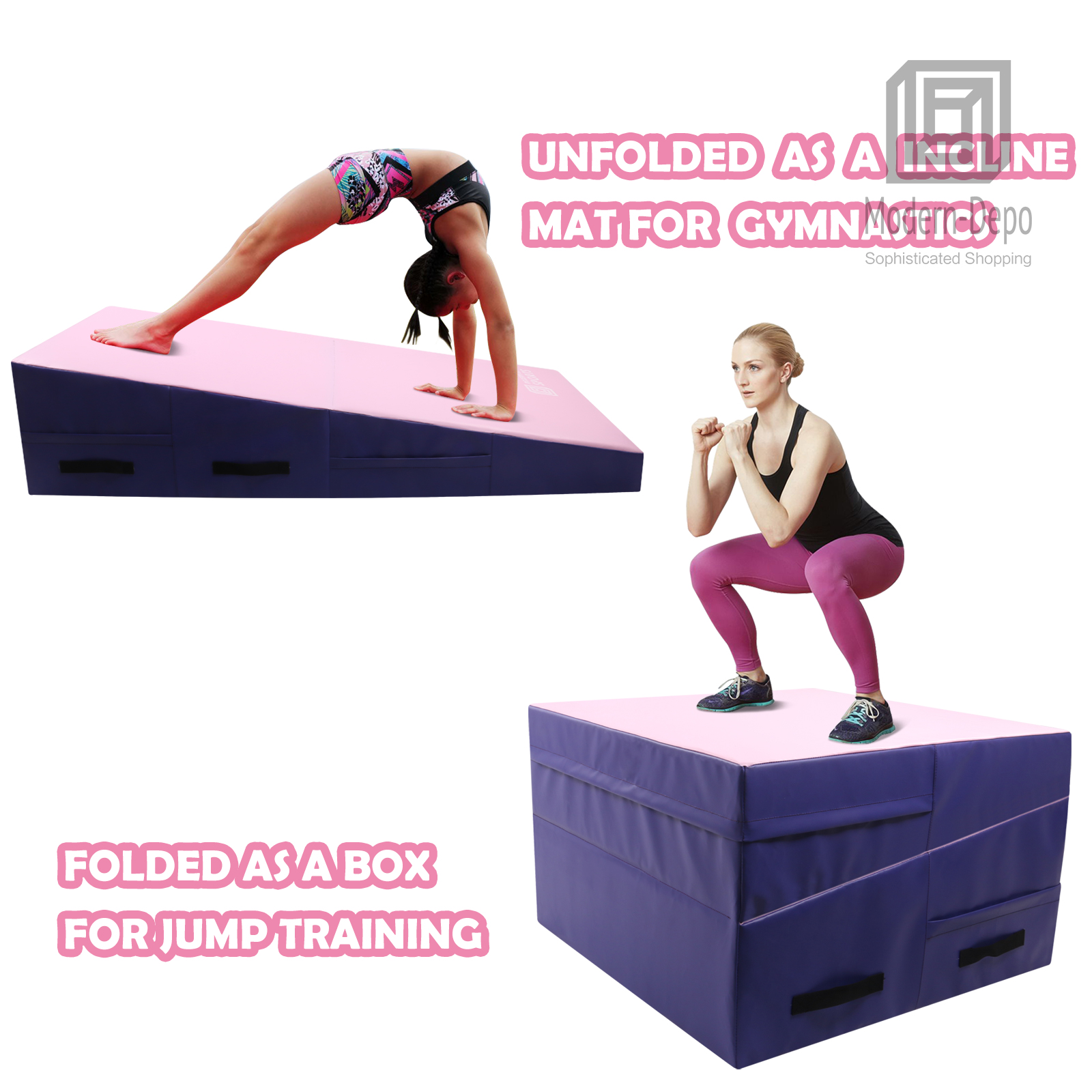 Incline Gymnastics Wedge Mat Folding Tumbling Mat Cheese Wedge With Zip ...