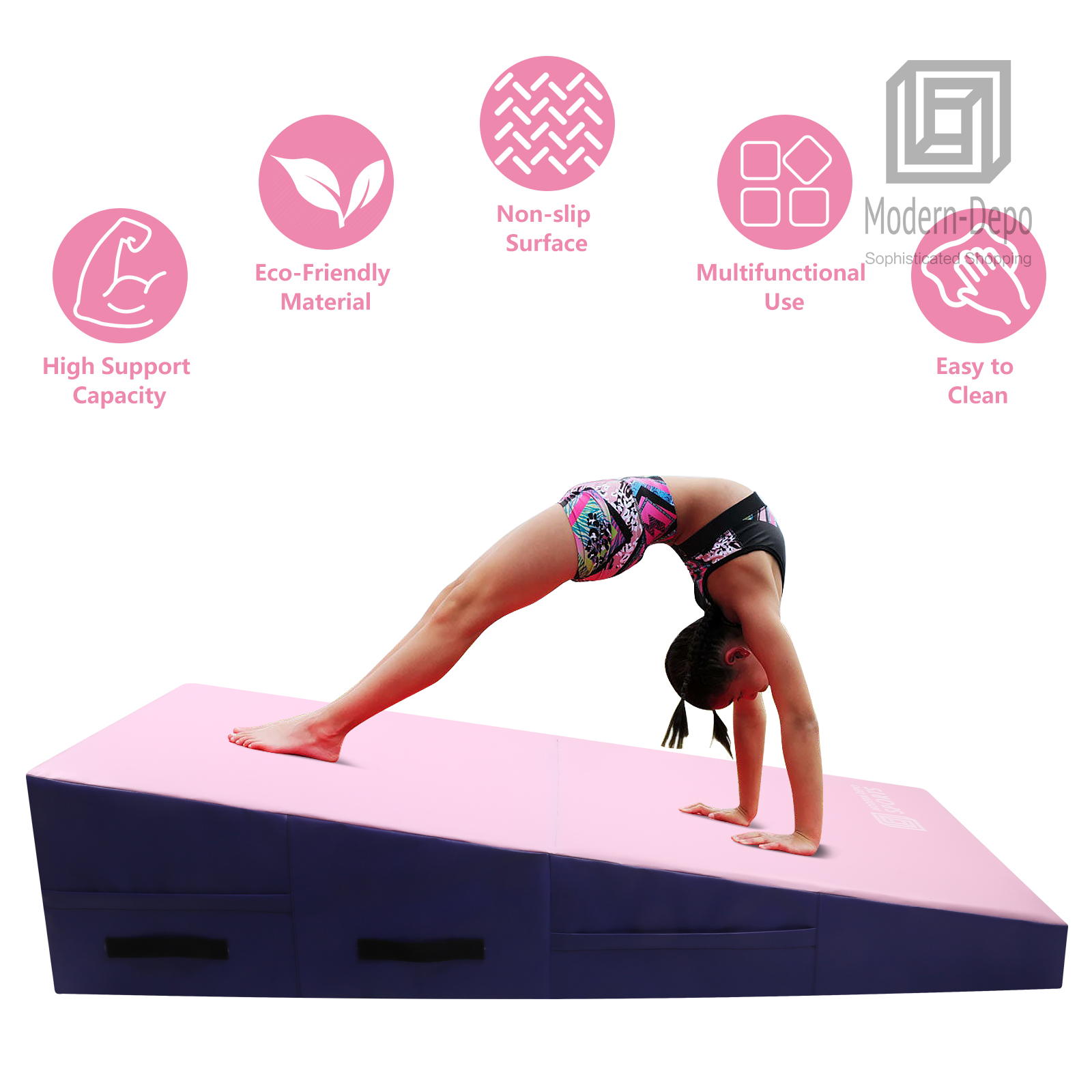 Incline Gymnastics Wedge Mat Folding Tumbling Mat Cheese Wedge With Zip ...